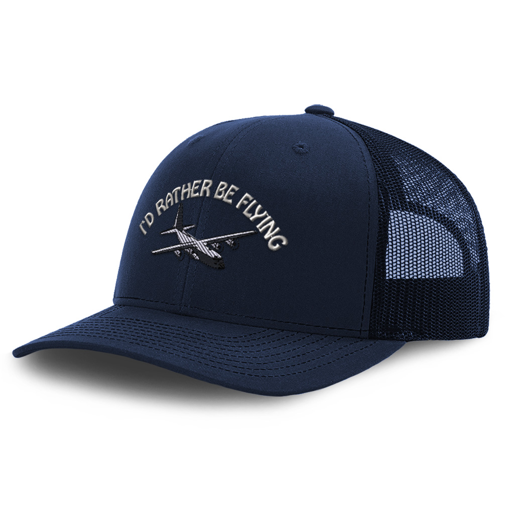Trucker Hat for Men & Women C-130 I'D Rather Be Flying Snapback ...