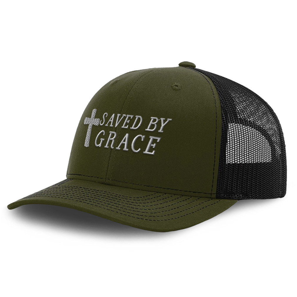 Trucker Hat for Men & Women Saved by Grace Jesus Christian Snapback ...
