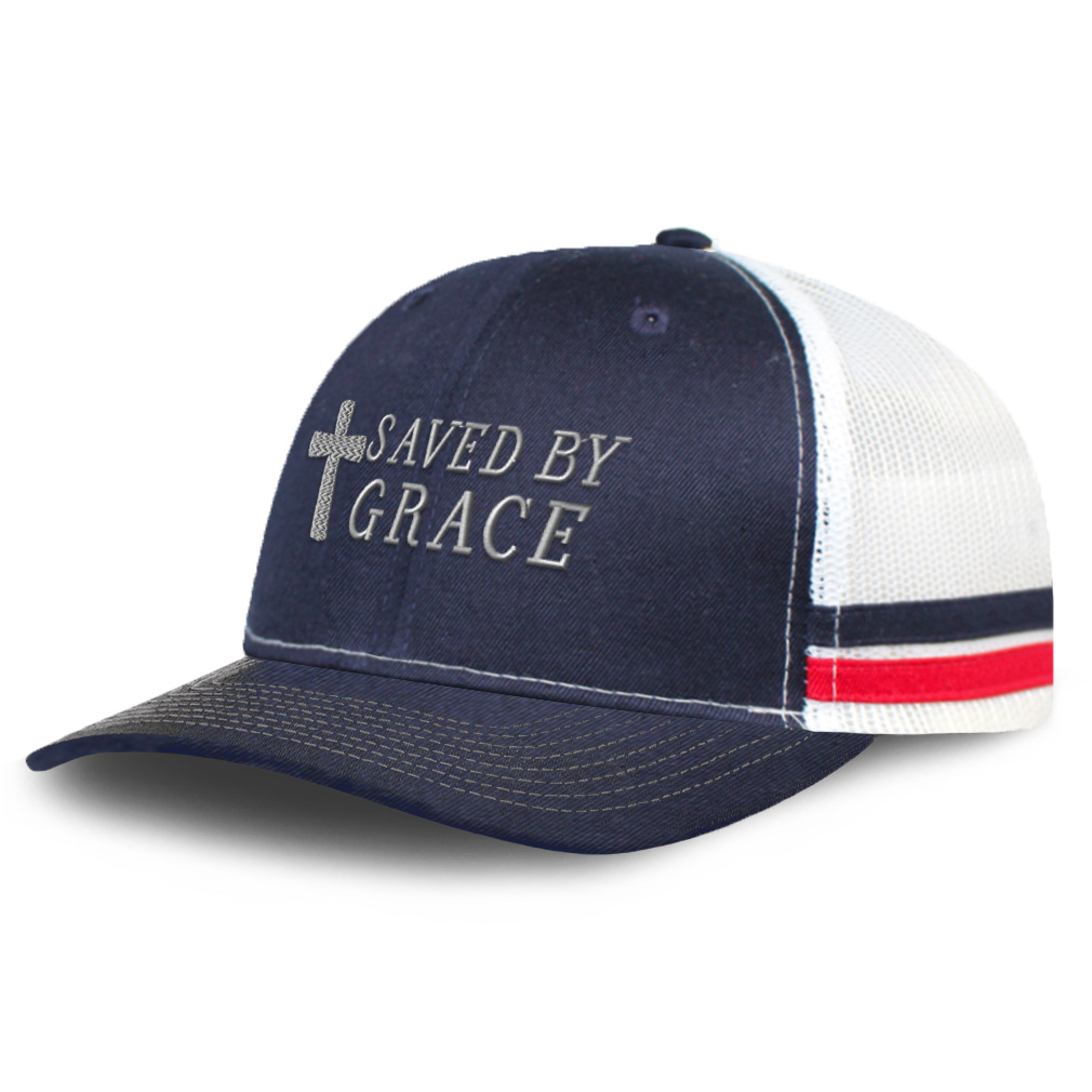 Trucker Hat for Men & Women Saved by Grace Jesus Christian Snapback ...