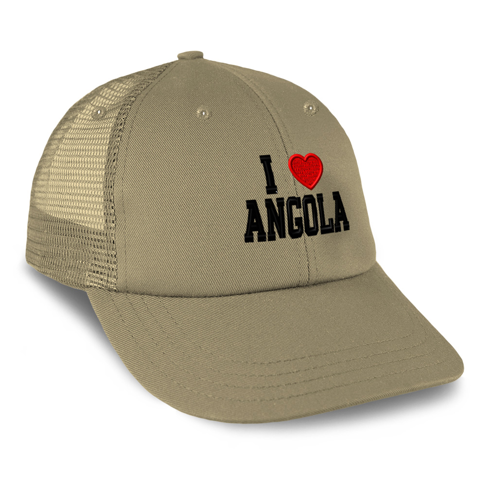 Trucker Hat Baseball Cap I Love Angola I Love Cotton Dad Hats for Men ...